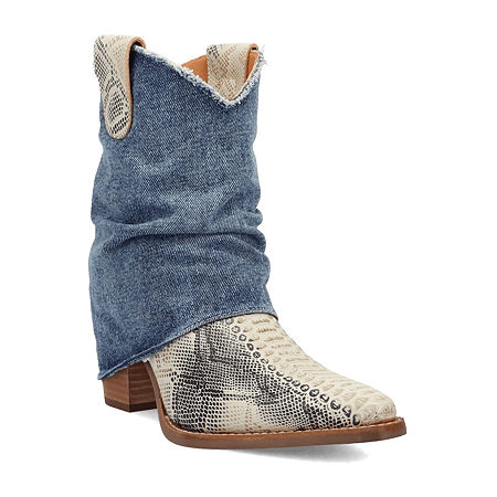 Click here for Dingo Womens Denim Dream Block Heel Cowboy Boots... prices
