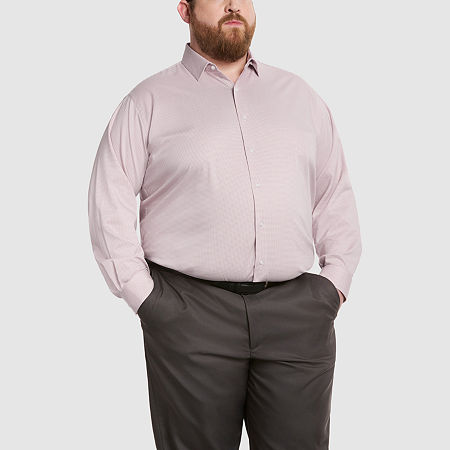Van Heusen Comfort Performance Mens Big & Tall Classic Fit Stretch Fabric Wrinkle Free Long Sleeve Dress Shirt  18 35-36  Pink