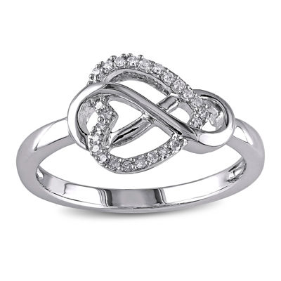 1/10 CT.T.W. Natural Diamond Sterling SIlver Infinity Ring - JCPenney