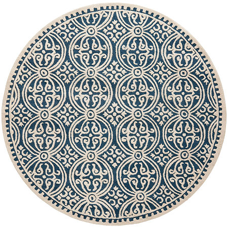 Click here for Safavieh Iris Wool Round Rug  One Size  Blue prices
