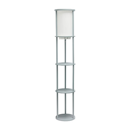 Click here for Simple Designs Round Modern Shelf USB Port Organiz... prices