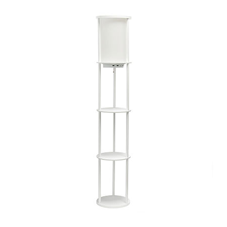 Click here for Simple Designs Round Modern Shelf USB Port Organiz... prices
