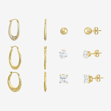 Click here for Womens Cubic Zirconia 14K Gold 6 Pair Earring Set... prices
