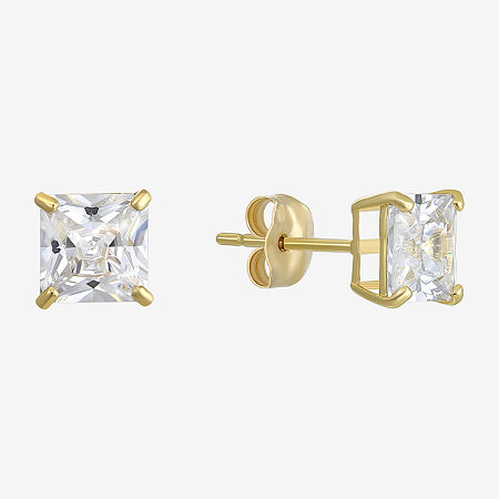 Click here for Princess-Cut Cubic Zirconia 10K Gold Stud Earrings... prices