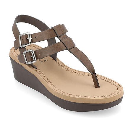Click here for Journee Collection Womens Bianca Double Buckle Pla... prices