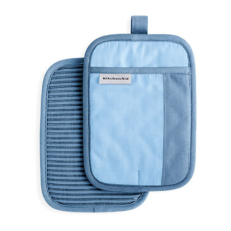 KitchenAid Beacon Two-Tone Pot Holder 2-Pack Set  7 x 10 - Blue Velvet  Blue Heaven