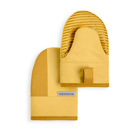 KitchenAid Beacon Two-Tone Mini Oven Mitt 2-Pack Set  5.5 x 8 - Majestic Yellow