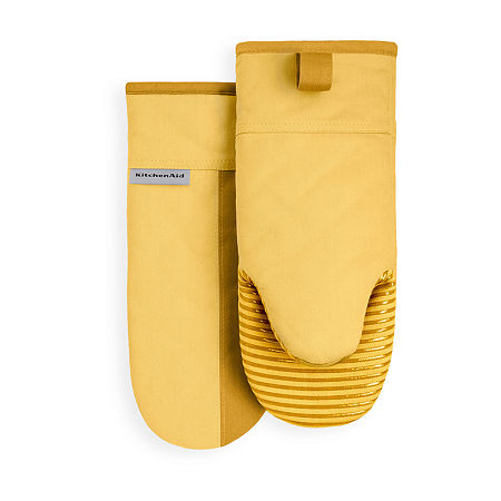 KitchenAid Beacon Two-Tone Oven Mitt 2-Pack Set  5.75 x 13 - Majestic Yellow
