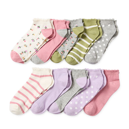 Click here for Thereabouts Little & Big Kid Girls 10 Pair Low Cut... prices
