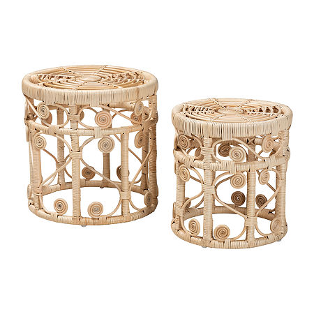 Click here for Bowie Rattan Nesting Tables  One Size  White prices