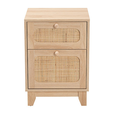 Baxton Studio Elsbeth Light Brown Wood 1-Drawer End Table
