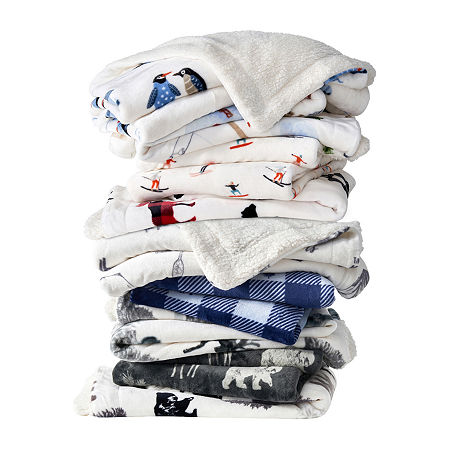 Click here for Linery Velvet Plush Sherpa Lodge Print Washable Re... prices