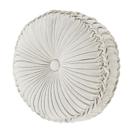 J Queen New York Giovani Tufted Decorative Pillow  15 Round - Spa