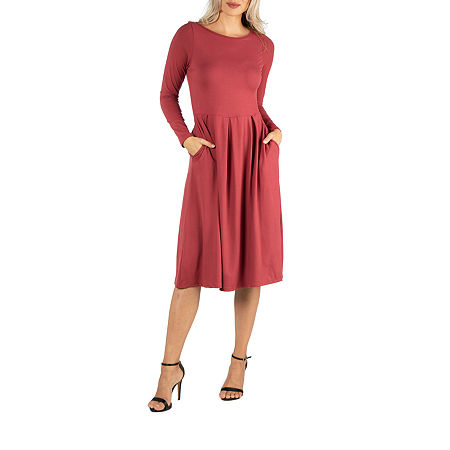 Click here for 24/7 Comfort Apparel Midi Length Fit And Flare Poc... prices