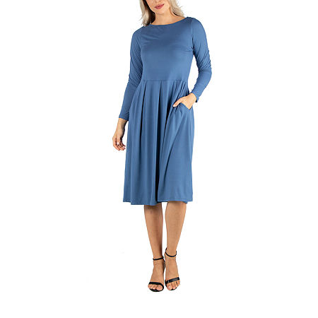 Click here for 24/7 Comfort Apparel Midi Length Fit And Flare Poc... prices