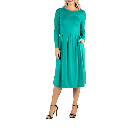 Click here for 24/7 Comfort Apparel Midi Length Fit And Flare Poc... prices