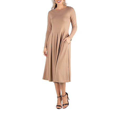 Click here for 24/7 Comfort Apparel Midi Length Fit And Flare Poc... prices