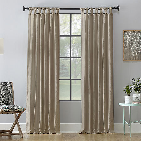 Washed Cotton Twist Tab Curtain - Oatmeal
