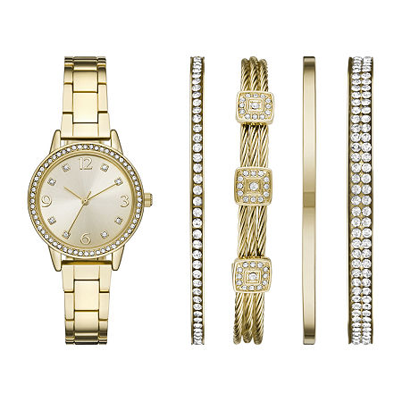 Click here for Ladies Womens Gold Tone 5-pc. Watch Boxed Set Fmdj... prices