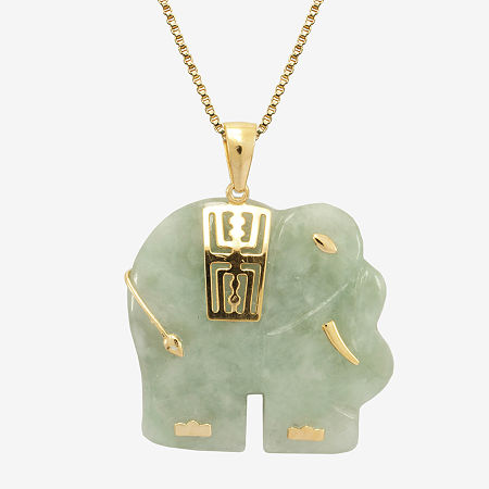 Click here for Genuine Jade Elephant Pendant Necklace 14K/Sterlin... prices