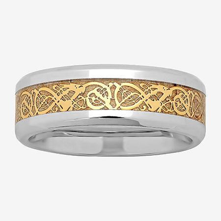 Click here for Mens Two-Tone Celtic Dragon Wedding Band  14  Two... prices