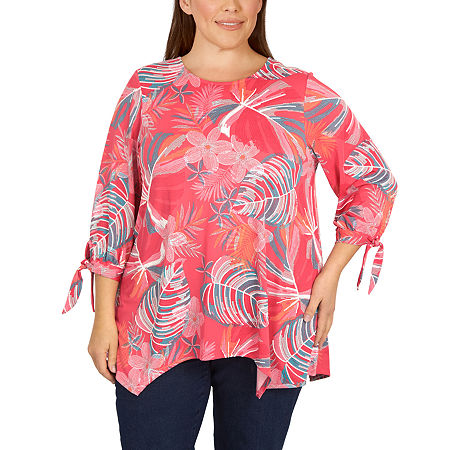 Click here for Larky Lark Womens Plus Round Neck 3/4 Sleeve Stret... prices