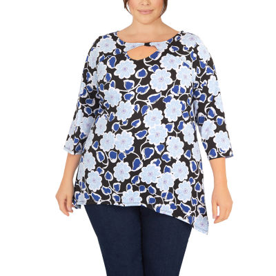 Larky Lark Plus Womens Keyhole Neck 3/4 Sleeve Tunic Top - JCPenney