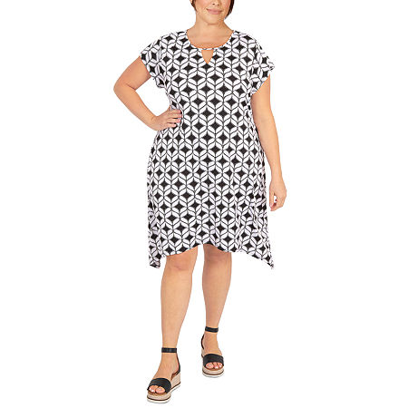 Click here for Larky Lark Womens Short Sleeve Geometric Plus Fit... prices