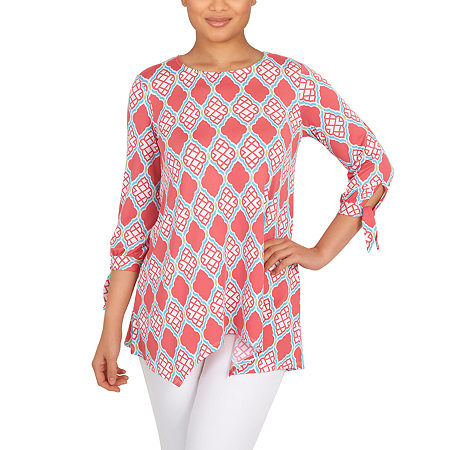 Click here for Larky Lark Womens Round Neck 3/4 Sleeve Stretch Fa... prices