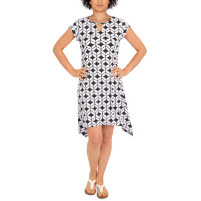 Larky Lark Womens Short Sleeve Geometric A-Line Dress - JCPenney