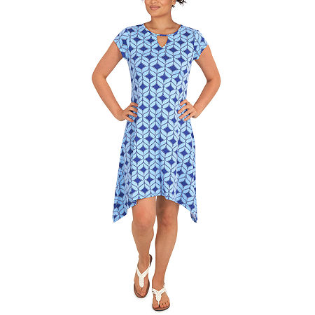 Click here for Larky Lark Womens Short Sleeve Geometric A-Line Dr... prices