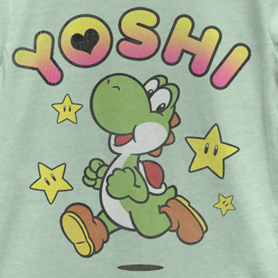 Yoshi Little & Big Kid Girls Crew Neck Short Sleeve Regular Fit Super ...