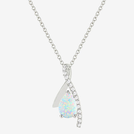 Click here for Womens Lab Created Gemstone Sterling Silver Pear 1... prices