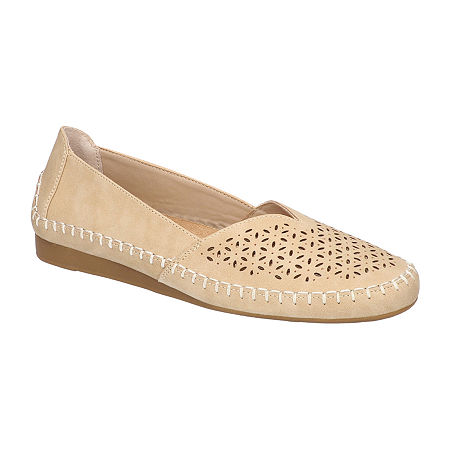 Easy Street Amity Slip-On Flats - Natural with Perfs