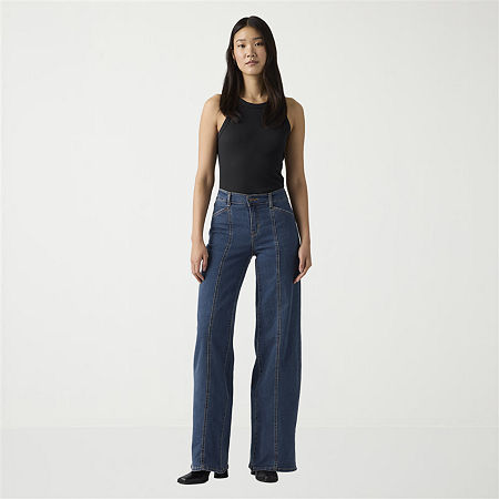 Click here for Levis Womens 318 Seamed Wide-Leg Jeans - Is It Den... prices
