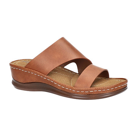 Click here for Easy Street Womens Larrain Wedge Slide Sandals - T... prices