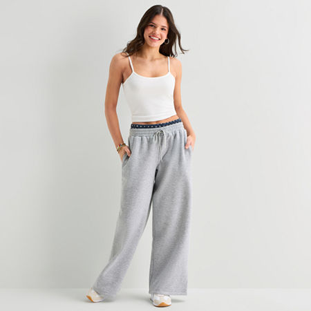 Click here for Arizona Womens Wide Leg Mid Rise Fleece Sweatpant... prices