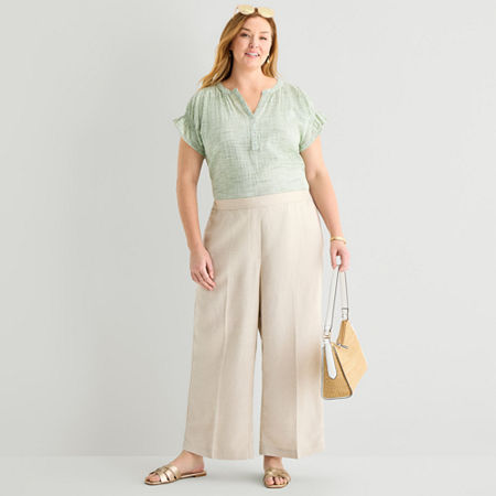 Click here for Liz Claiborne Linen Womens Plus Pull-On Pant  3x... prices