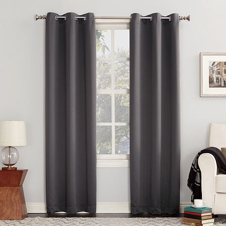 Preston Energy Saving Blackout Grommet Curtain Panel - Charcoal