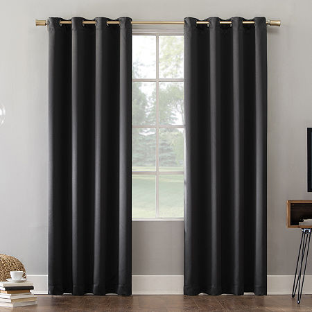 Oslo Theater Grade Extreme 100 Blackout Grommet Curtain Panel - Coal