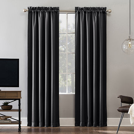 Oslo Theater Grade Extreme 100 Blackout Rod Pocket Curtain Panel - Coal