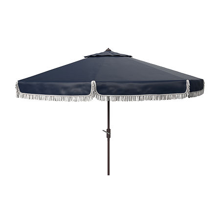 Milan 11 Fringe Umbrella - Navy  White