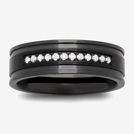 Click here for Mens 8MM 1/10 CT. T.W. Black Diamond Tungsten Wedd... prices