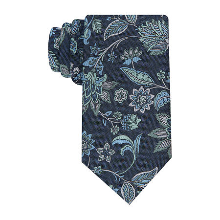 Click here for Stafford Floral Tie  One Size  Green prices