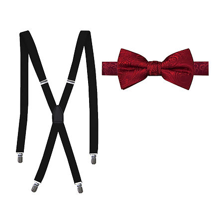 Click here for J. Ferrar Paisley Bow Tie Set  One Size  Red prices