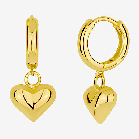 Click here for And Now This Silver and Gold Heart Drop Hoop Earri... prices