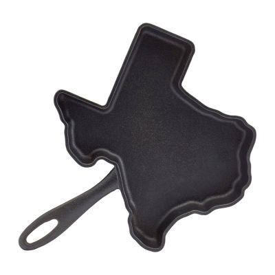 Smith & Clark Pre-Seasoned Cast Iron Texas-Shaped Skillet, Color: Black ...