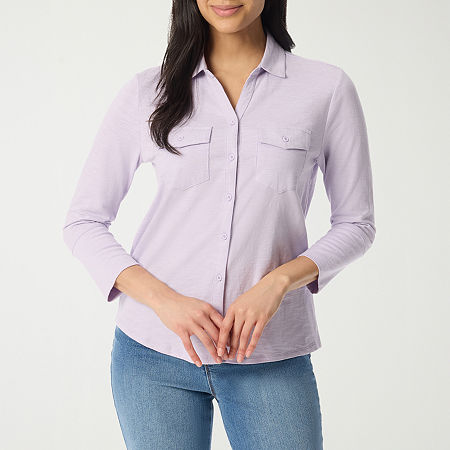 Click here for Gloria Vanderbilt Womens 3/4 Sleeve Regular Fit Bu... prices