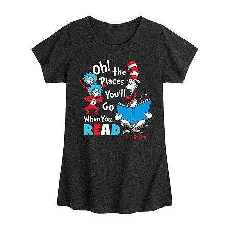 Click here for Big Kid Girls Crew Neck Short Sleeve Dr. Seuss T-S... prices