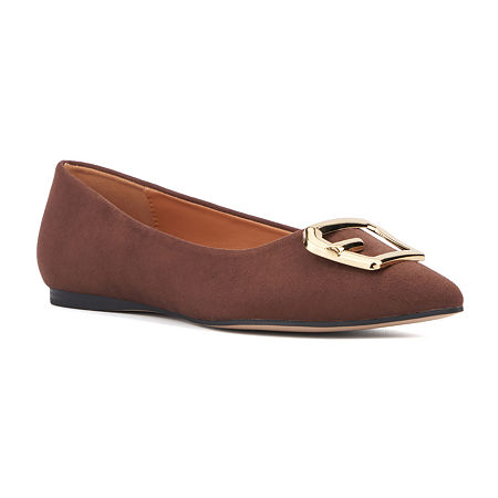 Click here for Womens Hartwell Buckle Detail Ballet Flat - Tan prices